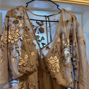 ASOS | Dresses | Asos Blouson Embroidered Grey Maxi Dress | Poshmark